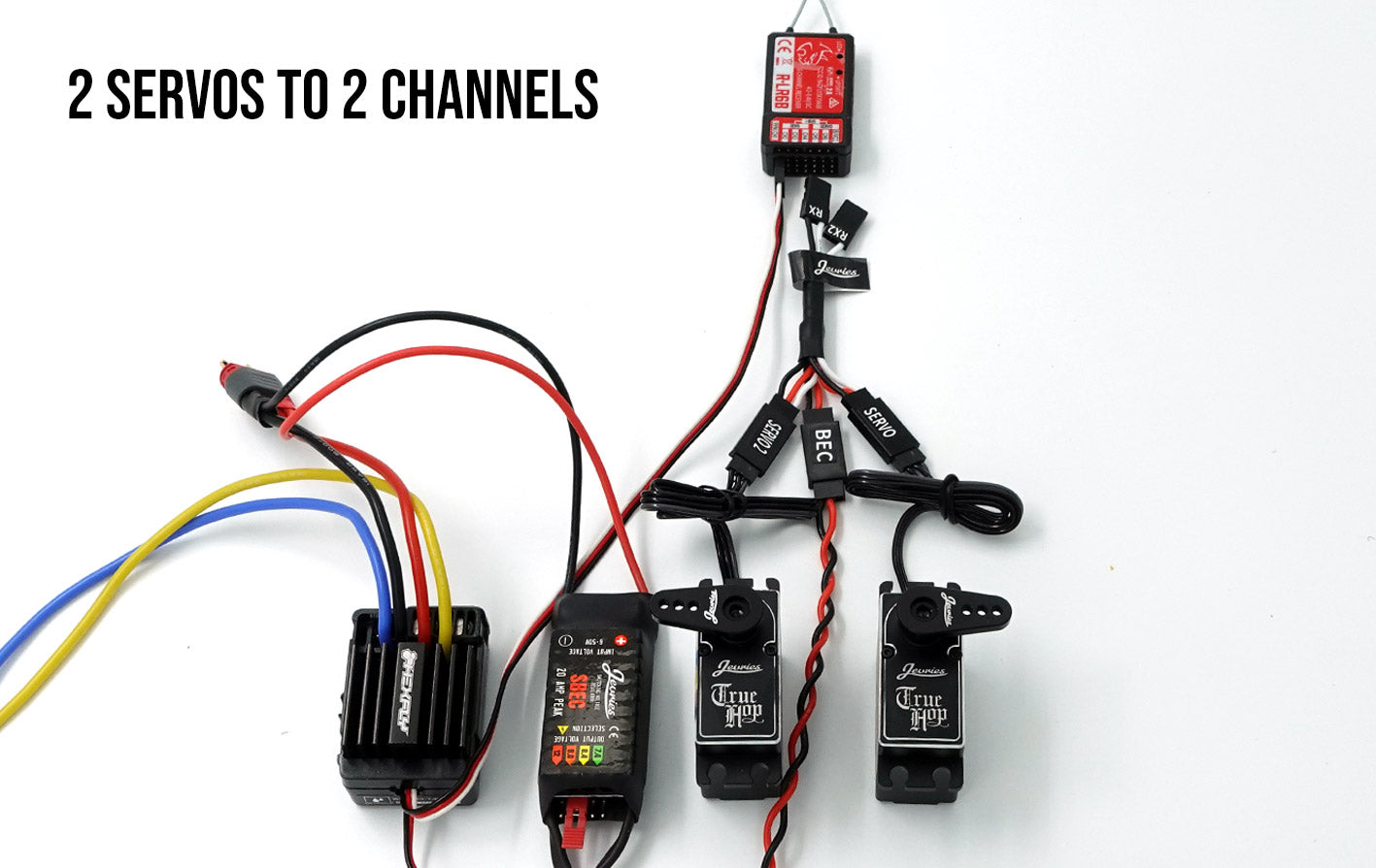 bec wired harnass 2 servo to 2 channels – Jevries